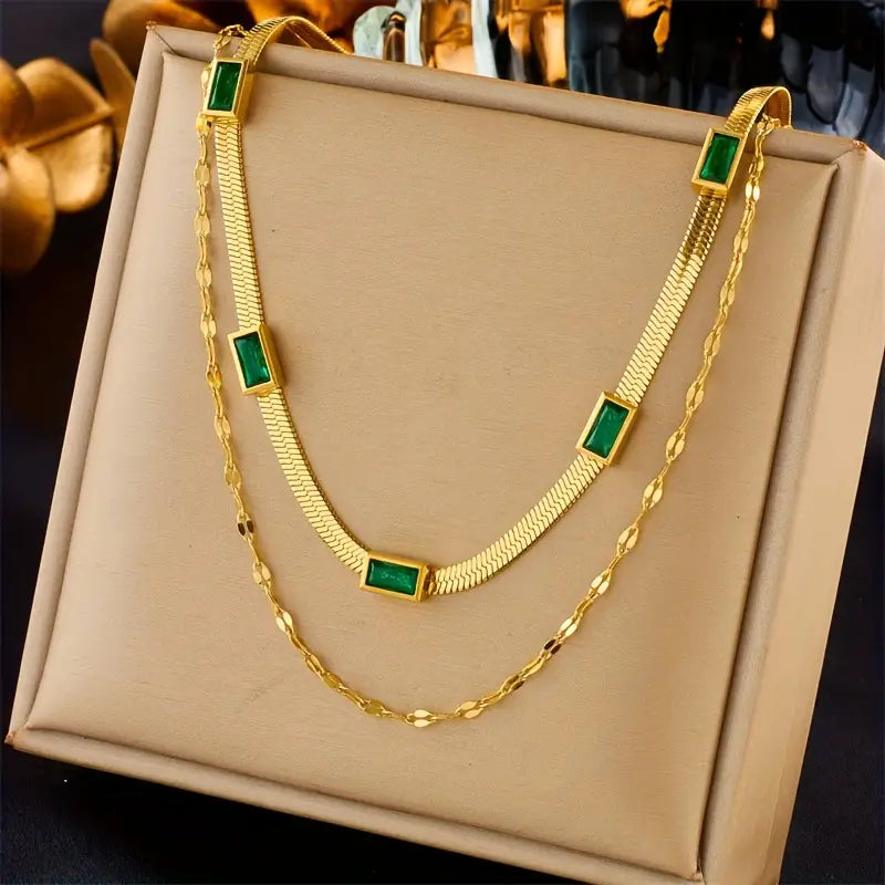 Collier Rétro Double Couche Sorella Gem | Or – Arielle Genève